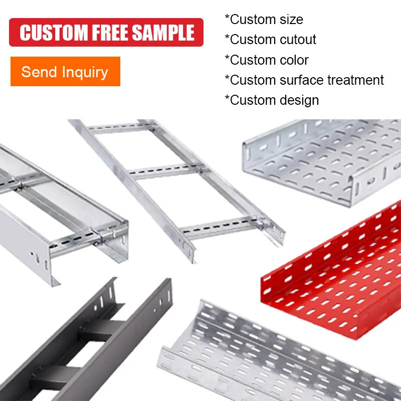 Corrosion Proof Customized Hot Dip Galvanized Cable Tray 50mm-900mm