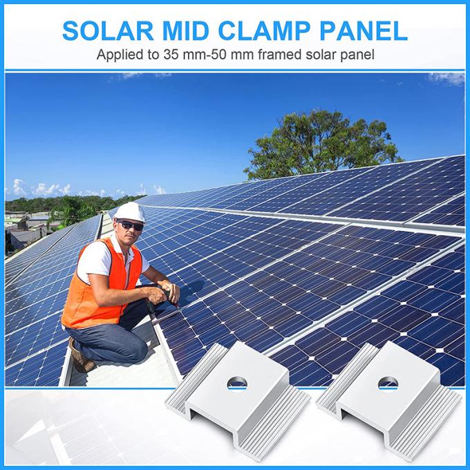 Hot Dip Galvanized 40mm Mid Clamp For Solar Panels High Rigidity