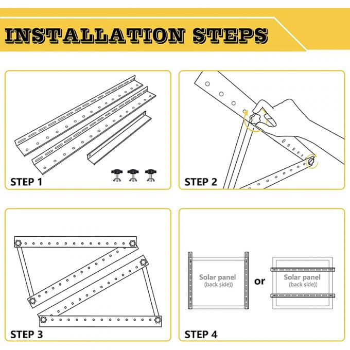 Non Rusting Customize Solar Panel Tilt Mount Frame For Cement Roof